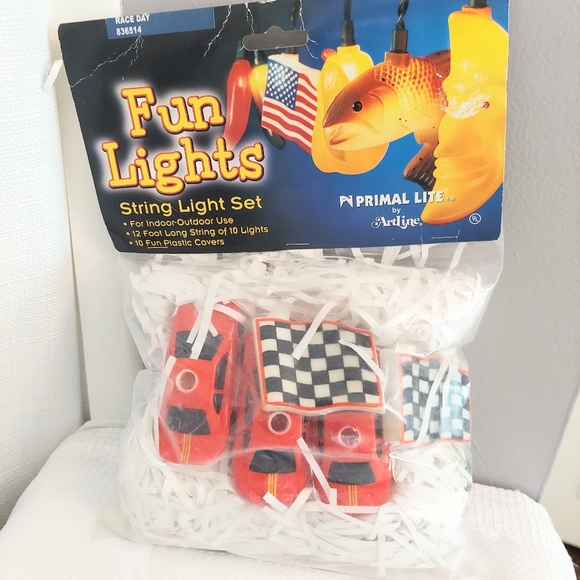 primal | Party Supplies | Race Car Checkered Flags String Lights Indoor ...